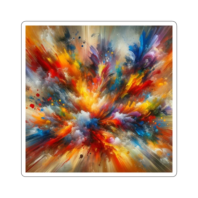 Kira Sticker With Sticker Abstract Expressionism Color Burst Artwork ...