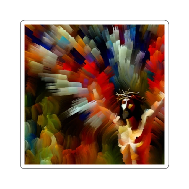 Kira Sticker With Sticker Abstract Expressionism Jesus Christ ...