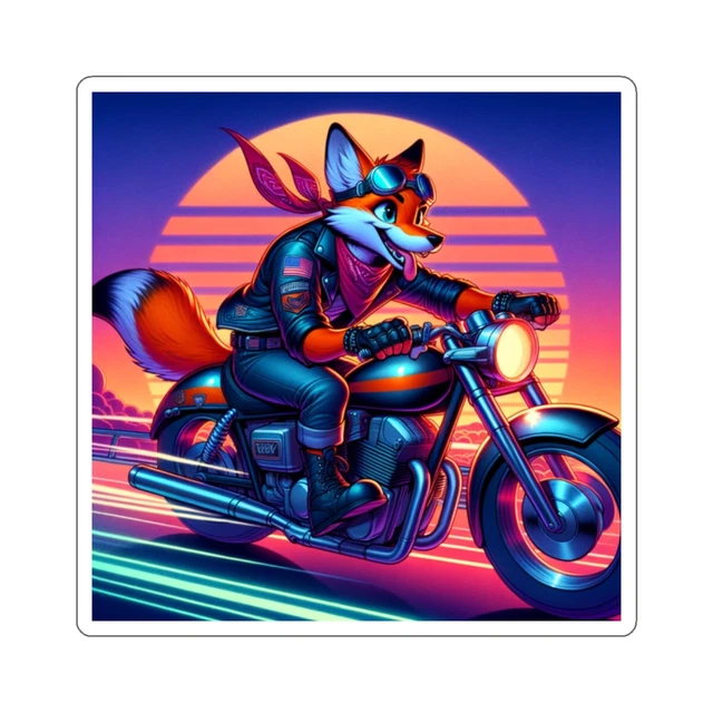 Kira Sticker With Sticker Anthropomorphic Fox Retro Futuristic ...