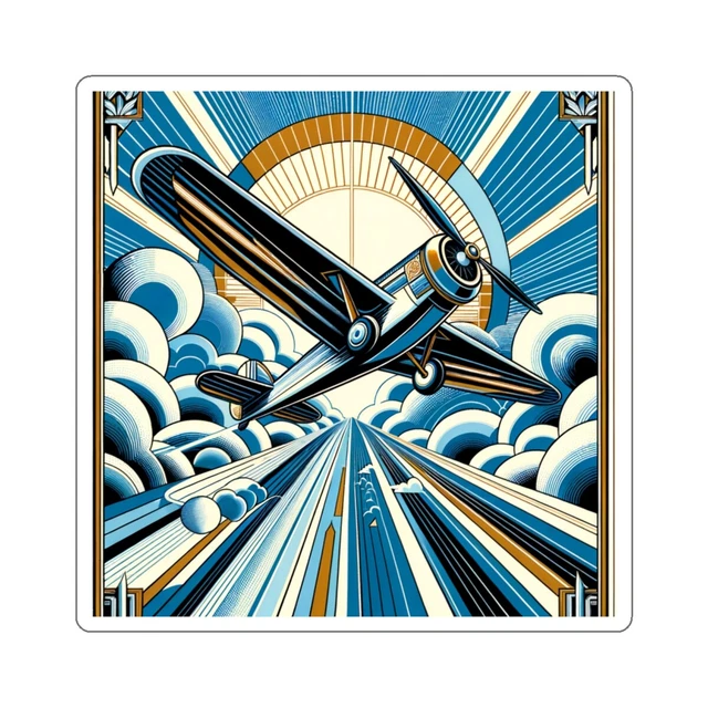 Kira Sticker With Sticker Art Deco Airplane Sky Adventure 1920S ...