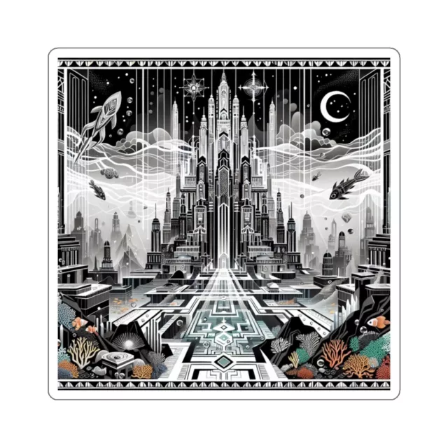 Kira Sticker With Sticker Art Deco Atlantis Underwater City Ancient ...