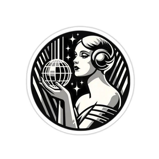 Kira Sticker With Sticker Art Deco Crystal Globe Woman Classy Retro ...