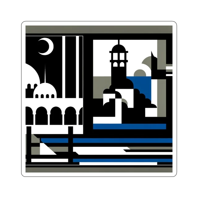 Kira Sticker With Sticker Art Deco Istanbul Turkey Cityscape Geometric ...