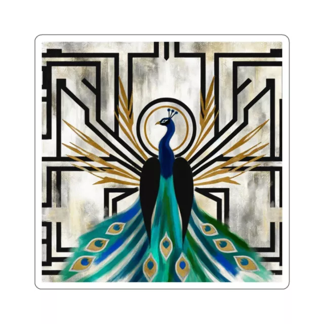 Kira Sticker With Sticker Art Deco Peacock Elegance Vintage Style Retro ...