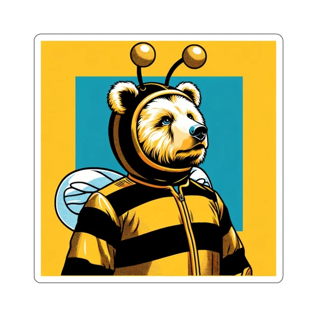 Kira Sticker With Sticker Bear Dressed Up As Bumble Bee Absurd Nature ...