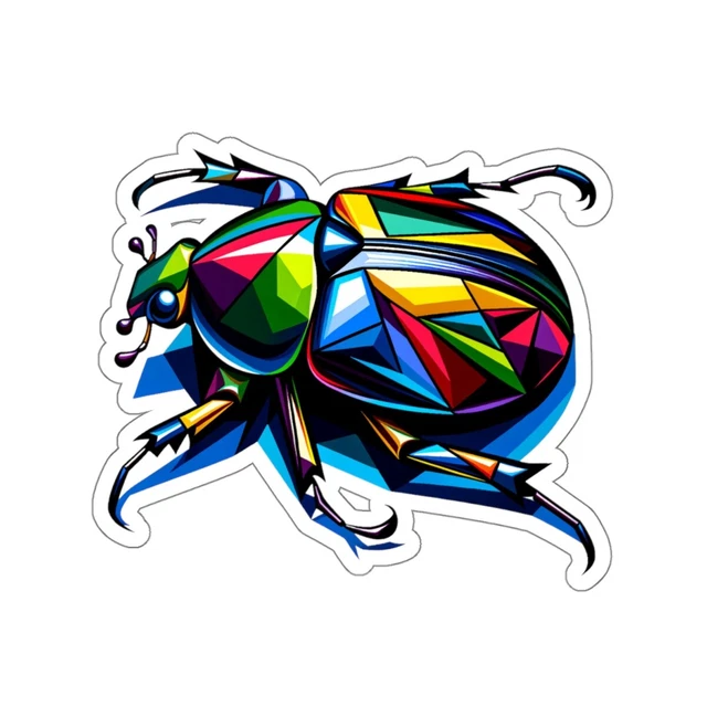 Kira Sticker With Sticker Beetle Cubism Abstract Geometric Insect Bug ...