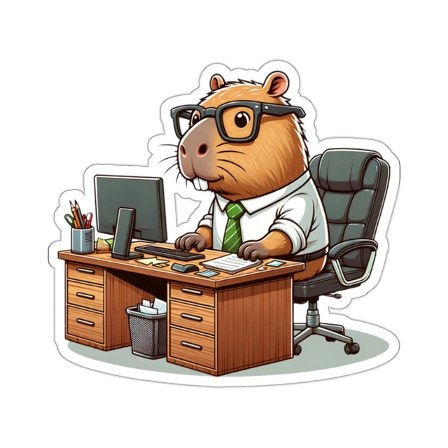 Kira Sticker With Sticker Capybara Office Worker Work Career Animal ...