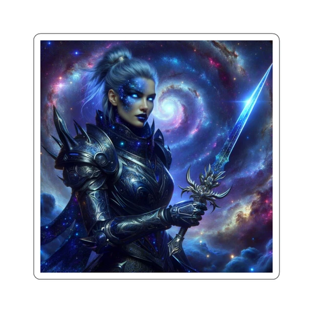 Kira Sticker With Sticker Celestial Warrior Nightblade Cosmic Art ...