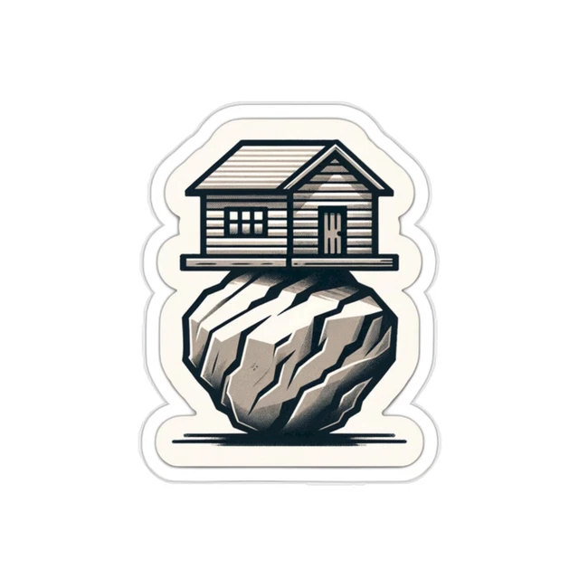 Kira Sticker With Sticker Christian House Rock Matthew 7 Jesus Christ ...