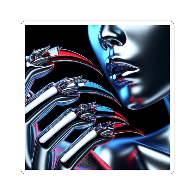Kira Sticker With Sticker Chrome Nail Claw Fierce Sensual Art- Design ...