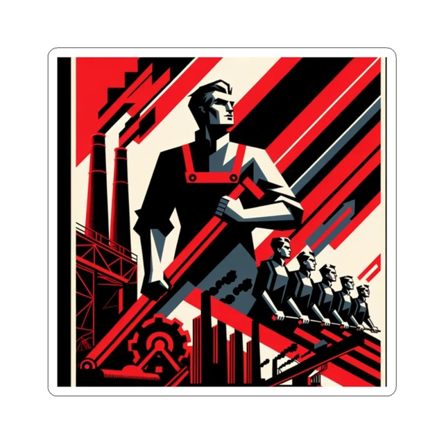 Kira Sticker With Sticker Constructivism Revolutionary Poster Art ...
