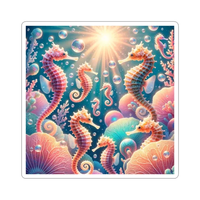 Kira Sticker With Sticker Coral Seahorses In Prismatic Reef- Design ...