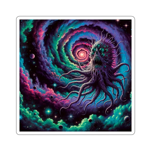 Kira Sticker With Sticker Cosmic Horror Eerie Creature Artwork- Design ...