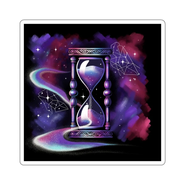 Kira Sticker With Sticker Cosmic Hourglass Art Print Vibrant Colors ...