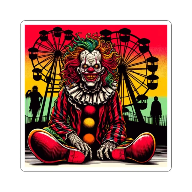 Kira Sticker With Sticker Creepy Clown Vintage Style Pop Art Weirdo ...