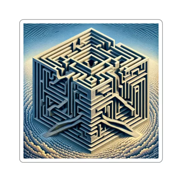Kira Sticker With Sticker Cube Maze Optical Illusion Art Trippy Fun ...