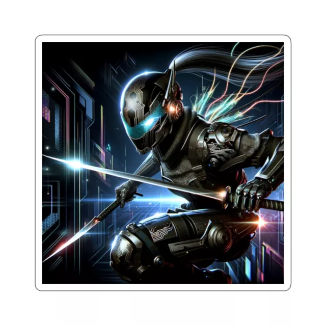 Kira Sticker With Sticker Cyber Huntress Futuristic Digital Artwork ...