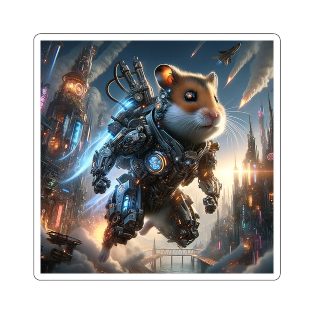 Kira Sticker With Sticker Cybernetic Hamster Soldier Action Art- Design ...