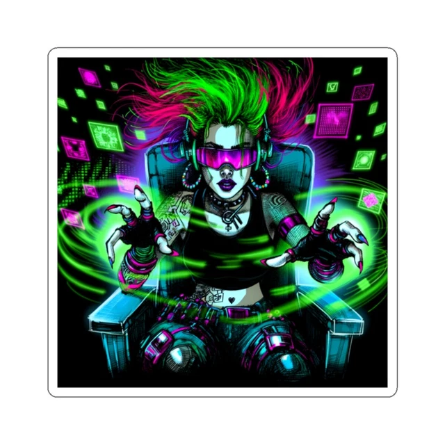 Kira Sticker With Sticker Cyberpunk Hacker Neon Outfit Pen Ink- Design ...