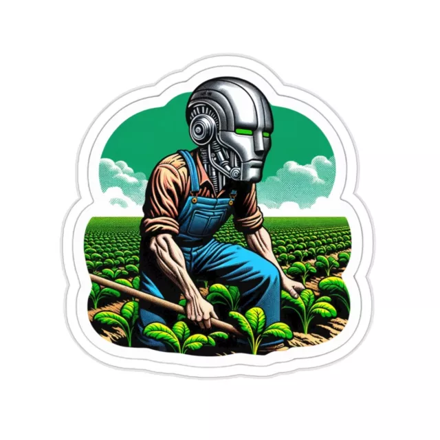 Kira Sticker With Sticker Cyborg Robot Farmer Futuristic Ai Agriculture ...