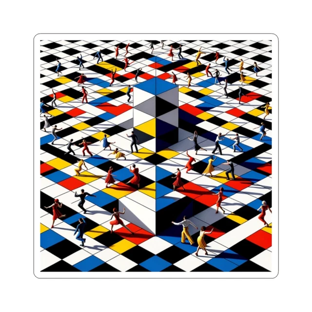 Kira Sticker With Sticker De Stijl Mondrian-Inspired Dance Floor ...