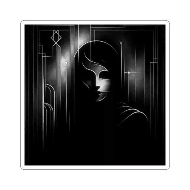 Kira Sticker With Sticker Enigmatic Figure Art Deco Shadow Eerie Gothic ...