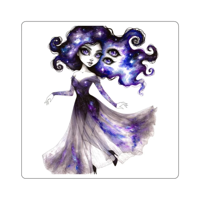 Kira Sticker With Sticker Enigmatic Girl Ethereal Vintage Style- Design ...