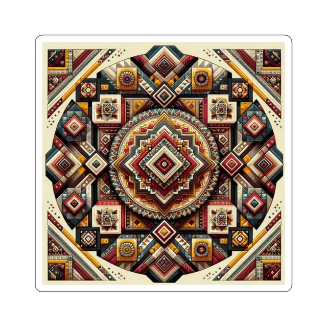 Kira Sticker With Sticker Ethnic Patterns Vivid Textile Art Tapestry ...