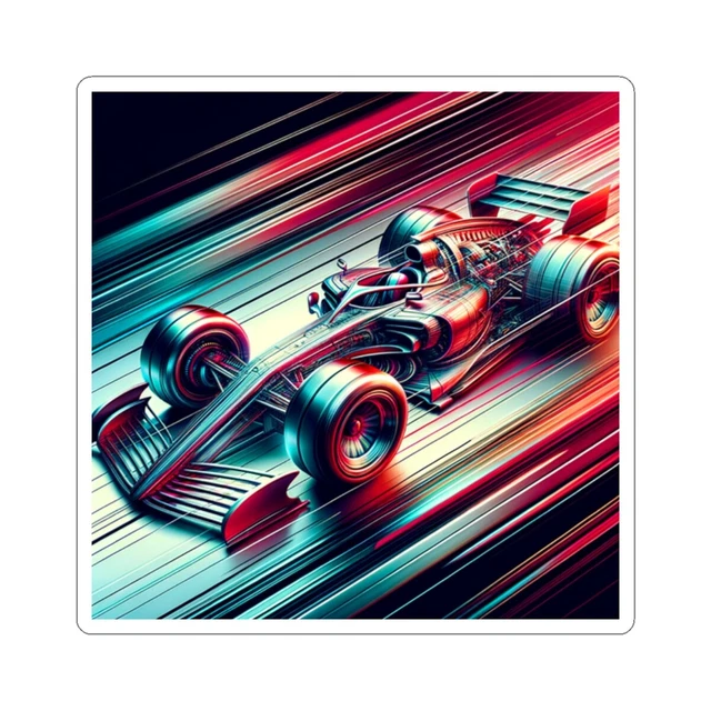 Kira Sticker With Sticker Futurism Racing Car In Motion Blur- Design ...