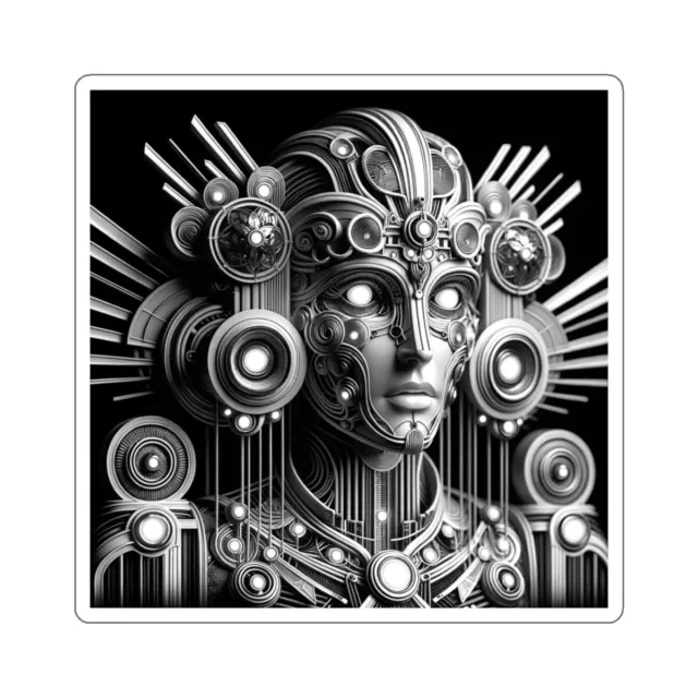 Kira Sticker With Sticker Futuristic Robot Art Deco Portrait Print ...
