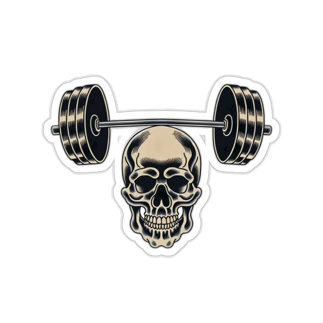 Kira Sticker With Sticker Gym Weightlifting Bodybuilding Barbell Skull ...