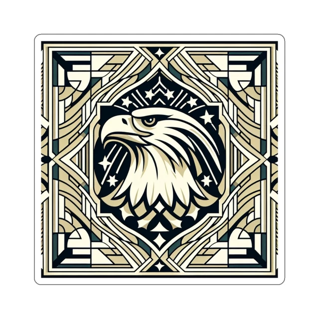Kira Sticker With Sticker High Class Americana Art Deco Eagle Geometric ...