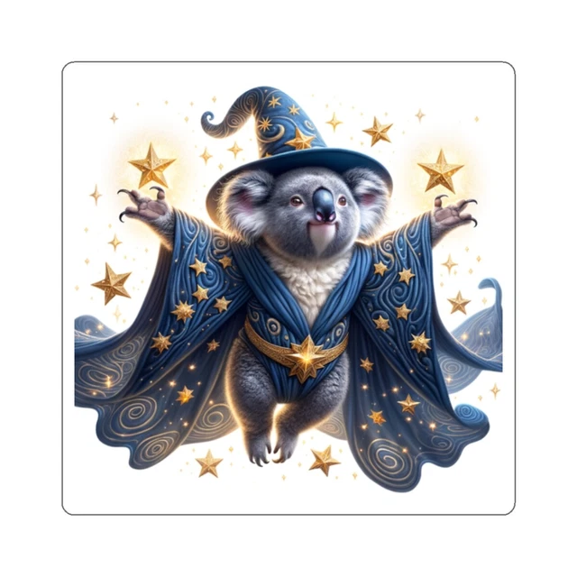 Kira Sticker With Sticker Koala Wizard Mid-Flight Enchanting Artwork ...