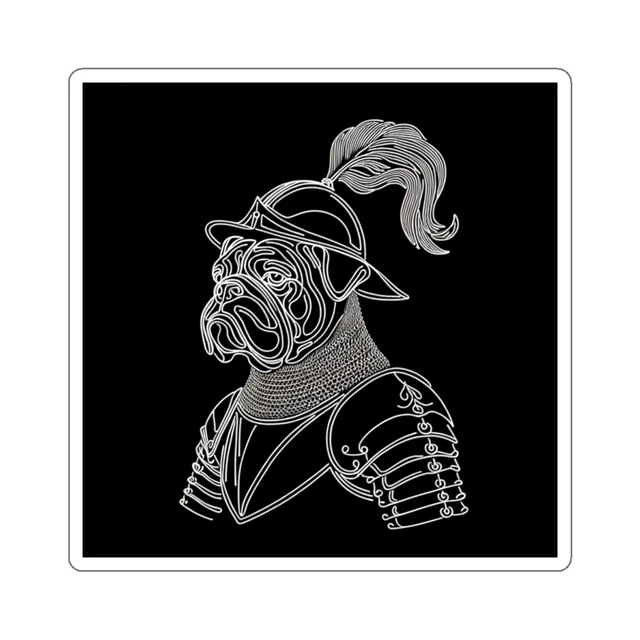 Kira Sticker With Sticker Line Drawing Medieval Bulldog Knight Fun Dog ...