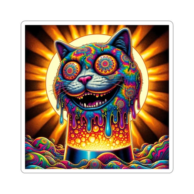 Kira Sticker With Sticker Liquid Groovy Cat Meltdown- Design Preview ...