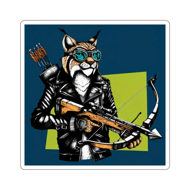 Kira Sticker With Sticker Lynx Crossbow Leather Jacket Urban Style ...