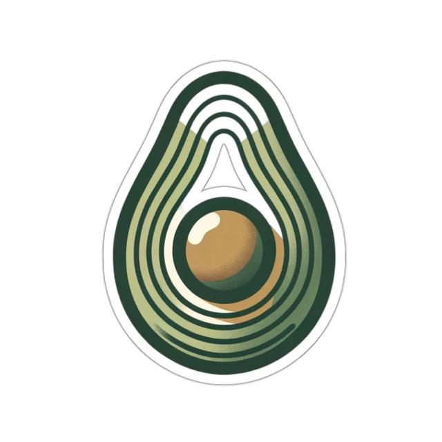 Kira Sticker With Sticker Mid Century Modern Avocado Artwork Chef Food ...