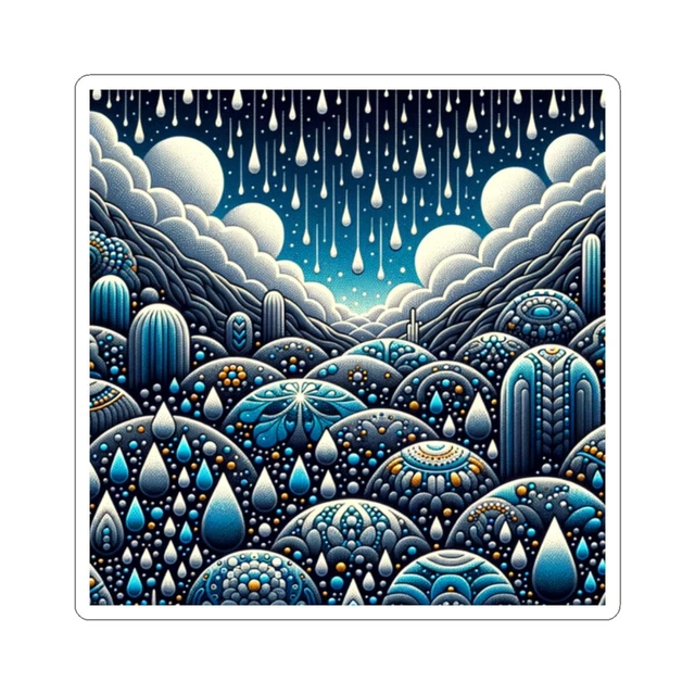 Kira Sticker With Sticker Monsoon Raindrop Southwestern Micro-Pattern ...