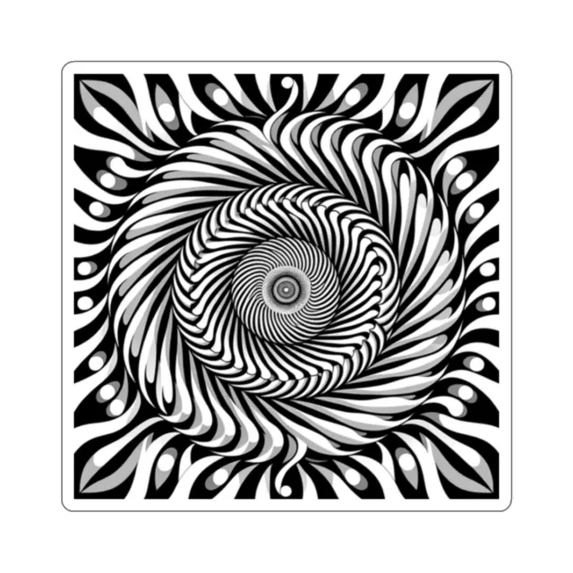 Kira Sticker With Sticker Optical Illusion Spiral Art Design- Design ...