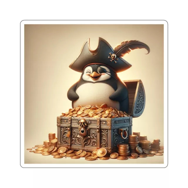 Kira Sticker With Sticker Penguin Pirate Captain Treasure Chest- Design ...