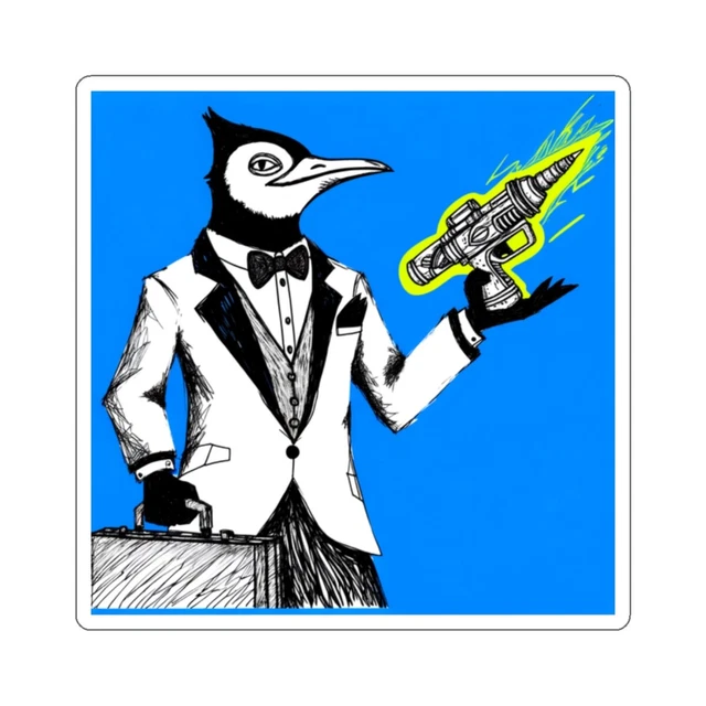 Kira Sticker With Sticker Penguin Tuxedo Energy Blaster Vintage Style ...