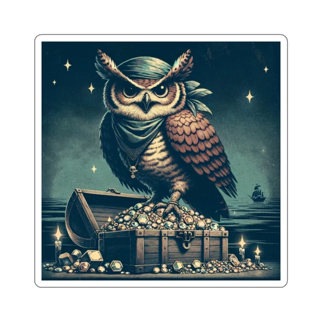 Kira Sticker With Sticker Pirate Owl Vintage Style Illustration ...