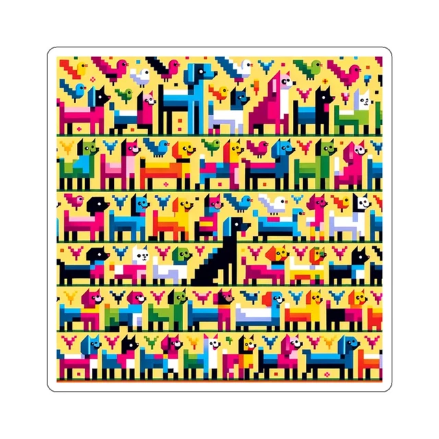 Kira Sticker With Sticker Pixelated Pets Parade Cute Fun Retro Artwork ...