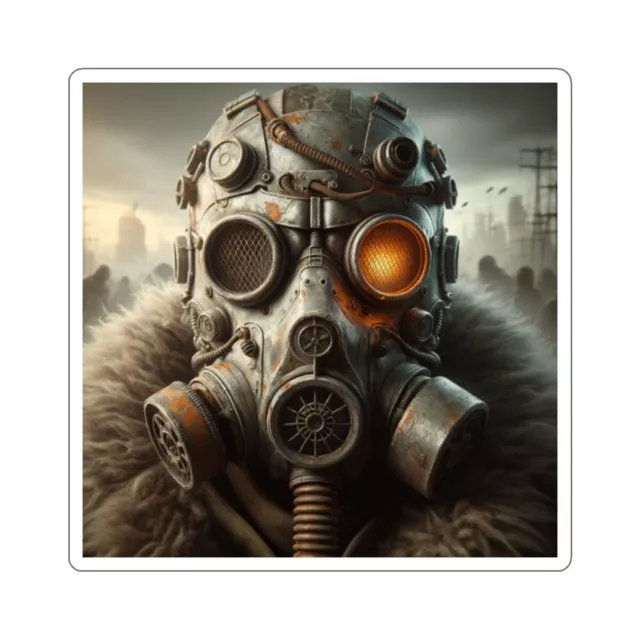 Kira Sticker With Sticker Post-Apocalyptic Warrior Gas Mask Art- Design ...