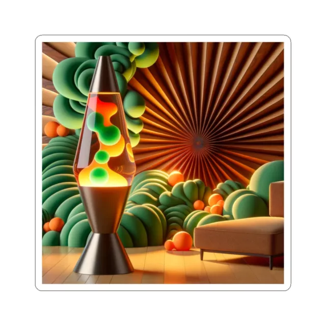 Kira Sticker With Sticker Retro Lava Lamp Mid Century Atomic Design Art ...