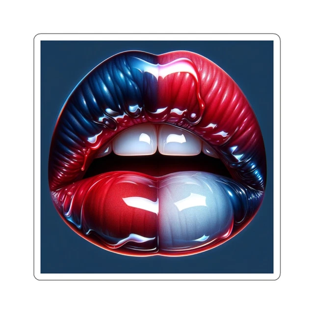 Kira Sticker With Sticker Sensual Lips Glossy Hyper-Realism Artwork ...
