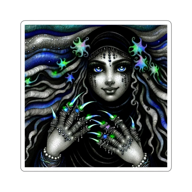 Kira Sticker With Sticker Shadowy Siren Ink Art Dark Palette- Design ...