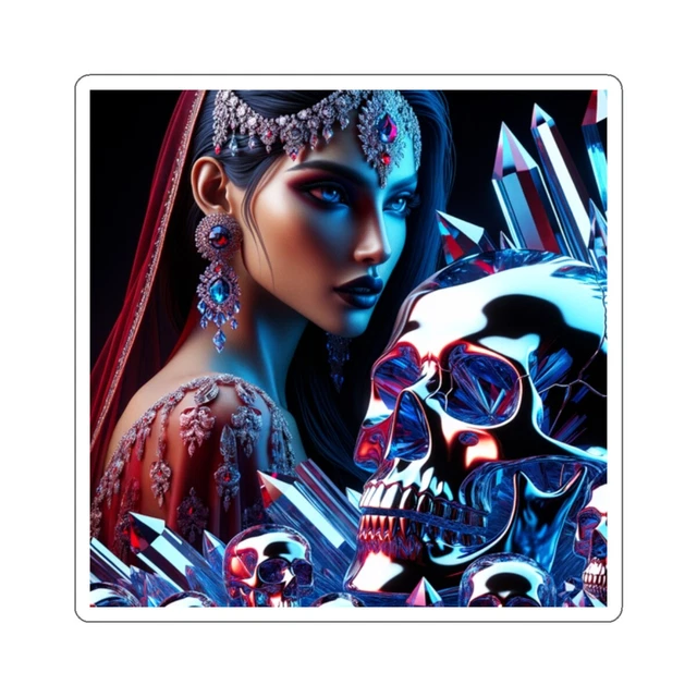 Kira Sticker With Sticker Sharp-Cut Ice Crystal Skulls Artwork- Design ...