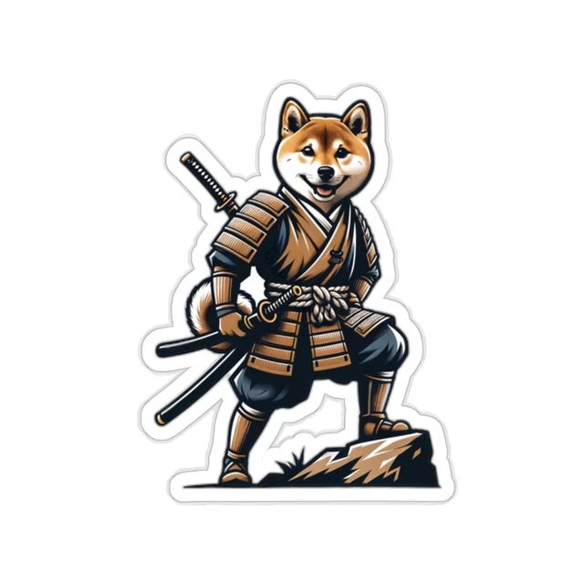 Kira Sticker With Sticker Shiba Inu Samurai Warrior Dog Logo New ...