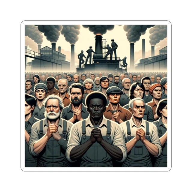 Kira Sticker With Sticker Social Realism Factory Workers Unite- Design ...